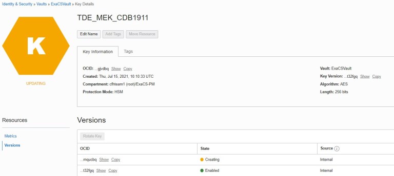 How to use Customer-Managed TDE Encryption Keys in Oracle Exadata Cloud ...