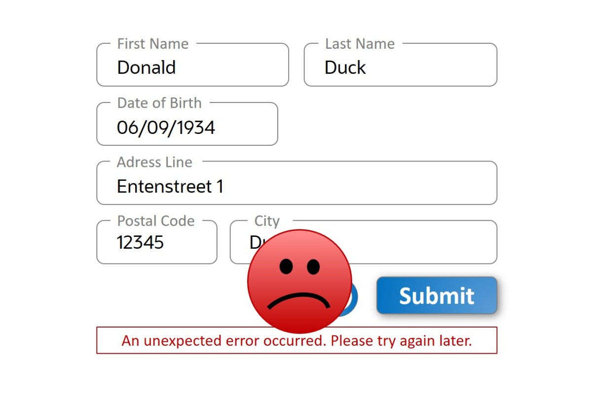 An unexpected error occurred. Please try again later. – Database Heartbeat